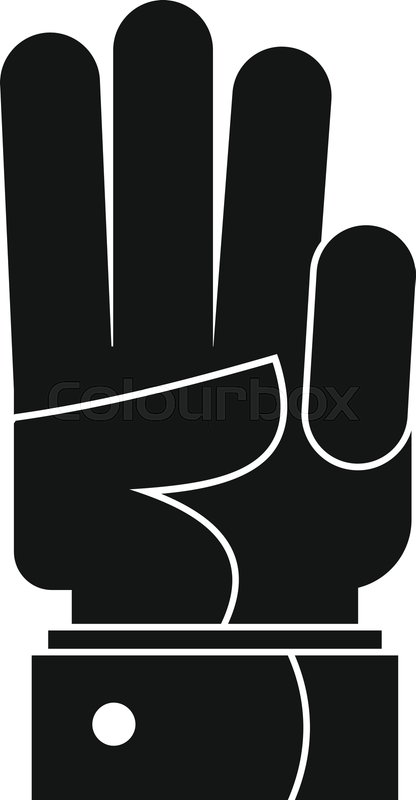 Hand three icon. Simple illustration ... | Stock vector | Colourbox