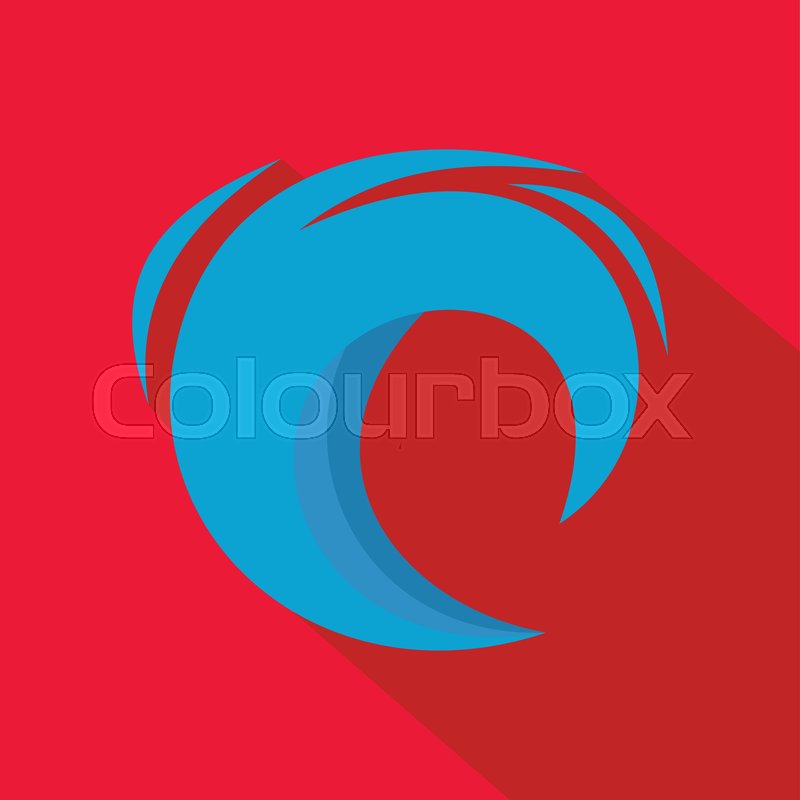 Wave blue icon. Flat illustration of ... | Stock vector | Colourbox