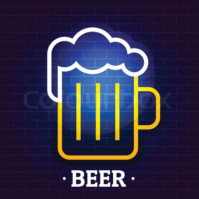 Beer logo. Flat illustration of beer ... | Stock vector | Colourbox