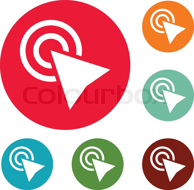 Cursor click element icons circle set ... | Stock vector | Colourbox