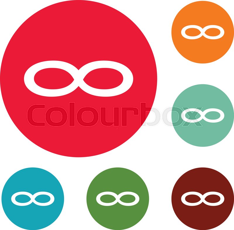 Infinity symbol icons circle set ... | Stock vector | Colourbox