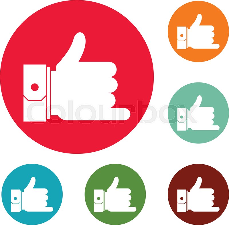 Hand call icons circle set vector ... | Stock vector | Colourbox