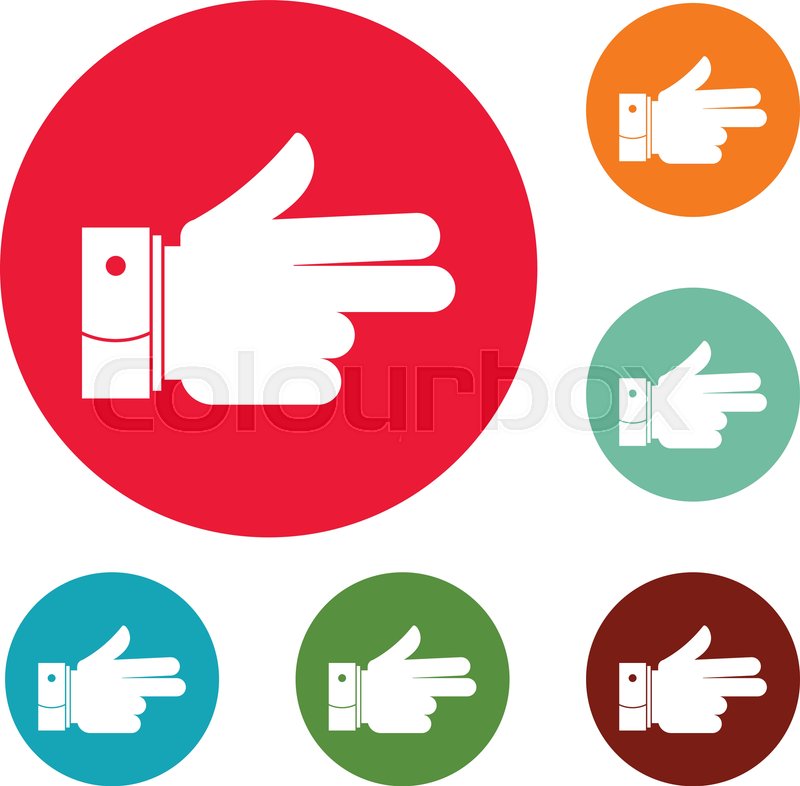Hand forward icons circle set vector ... | Stock vector | Colourbox