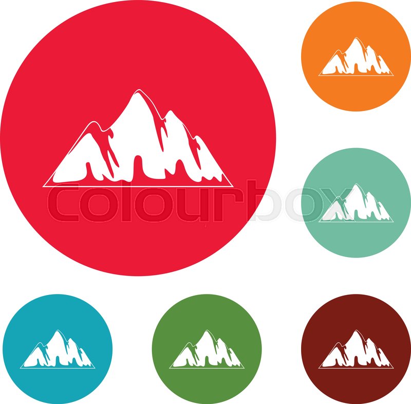 Alp icons circle set vector isolated ... | Stock vector | Colourbox