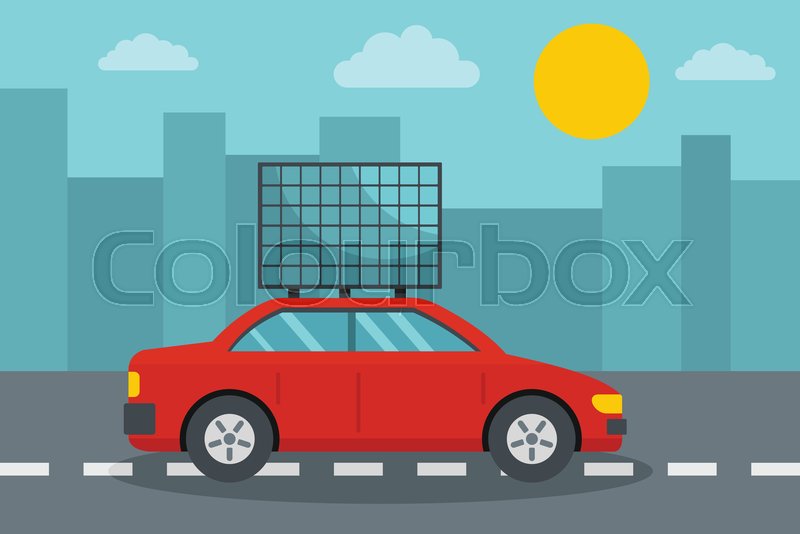 Eco car concept. Flat illustration of ... | Stock vector | Colourbox