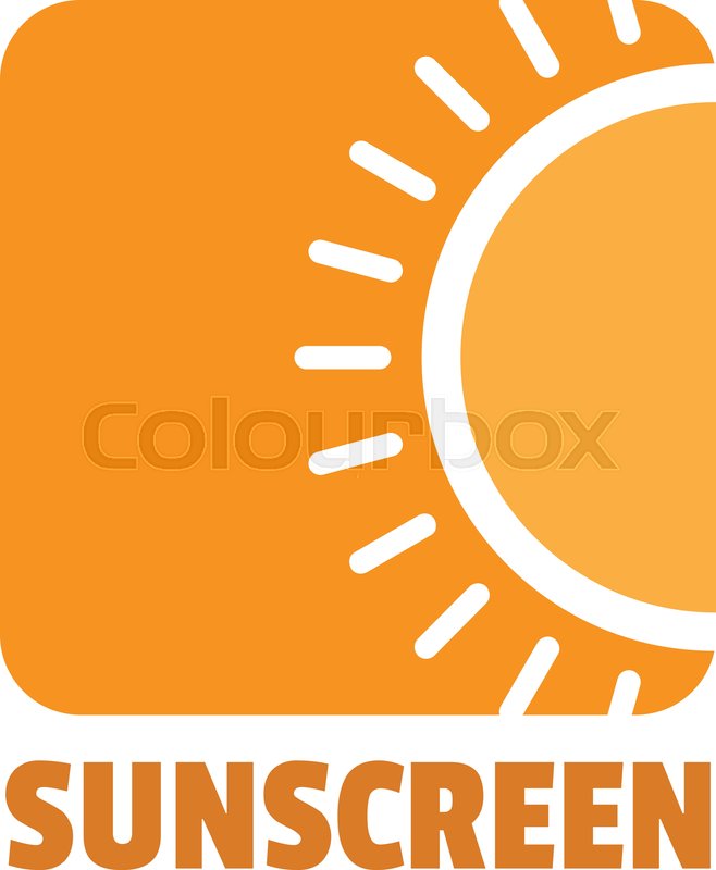 Sunscreen logo. Flat illustration of ... | Stock vector | Colourbox