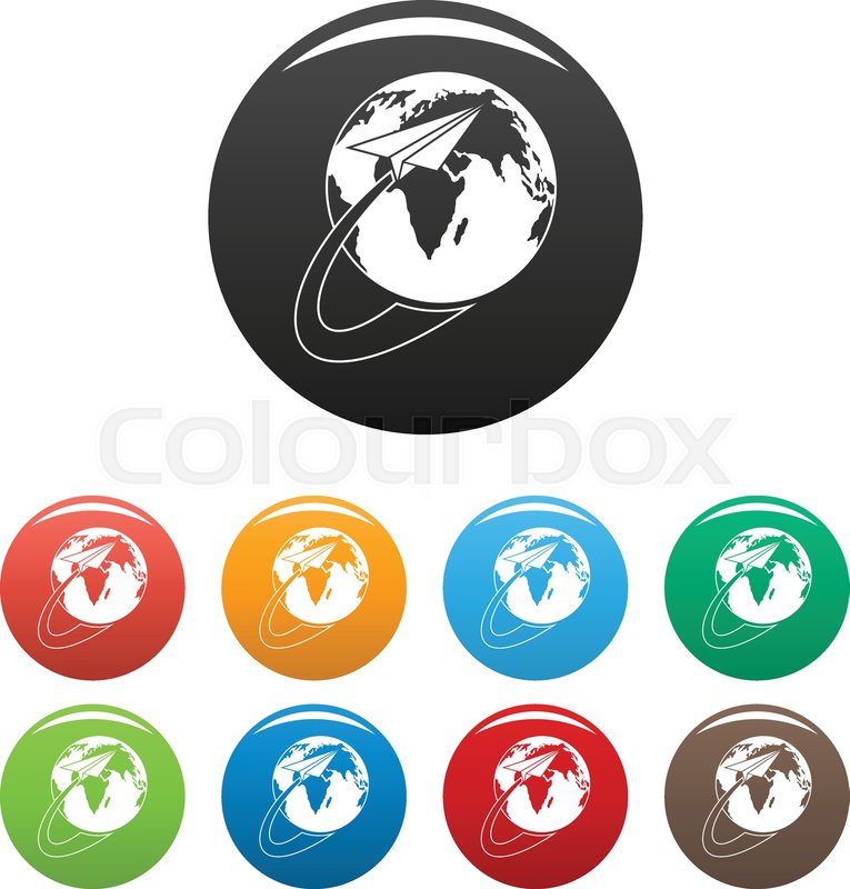 Around the world icon. Simple ... | Stock vector | Colourbox