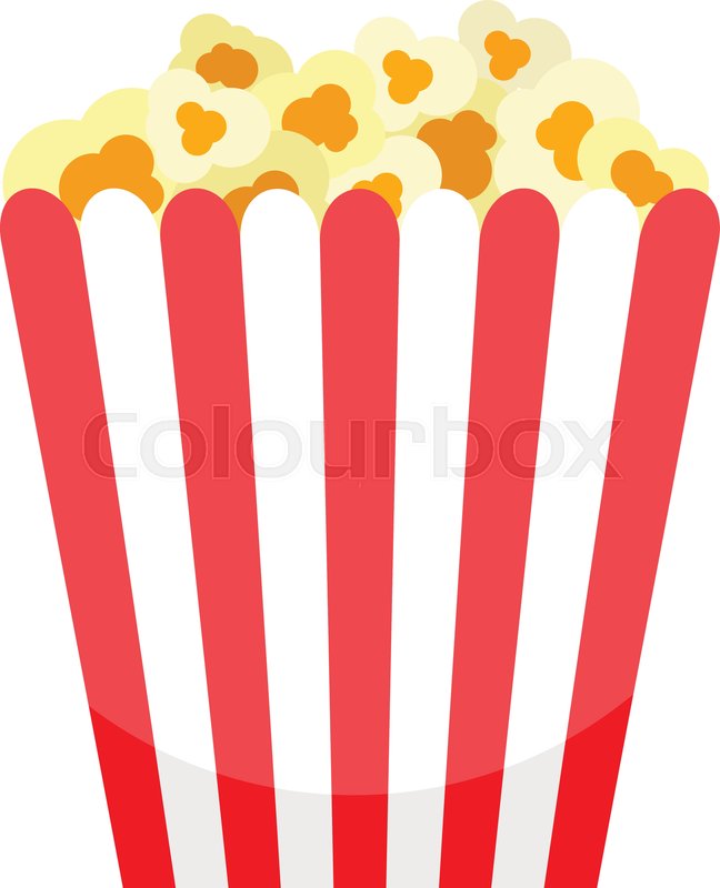 Cinema popcorn box icon. Flat ... | Stock vector | Colourbox