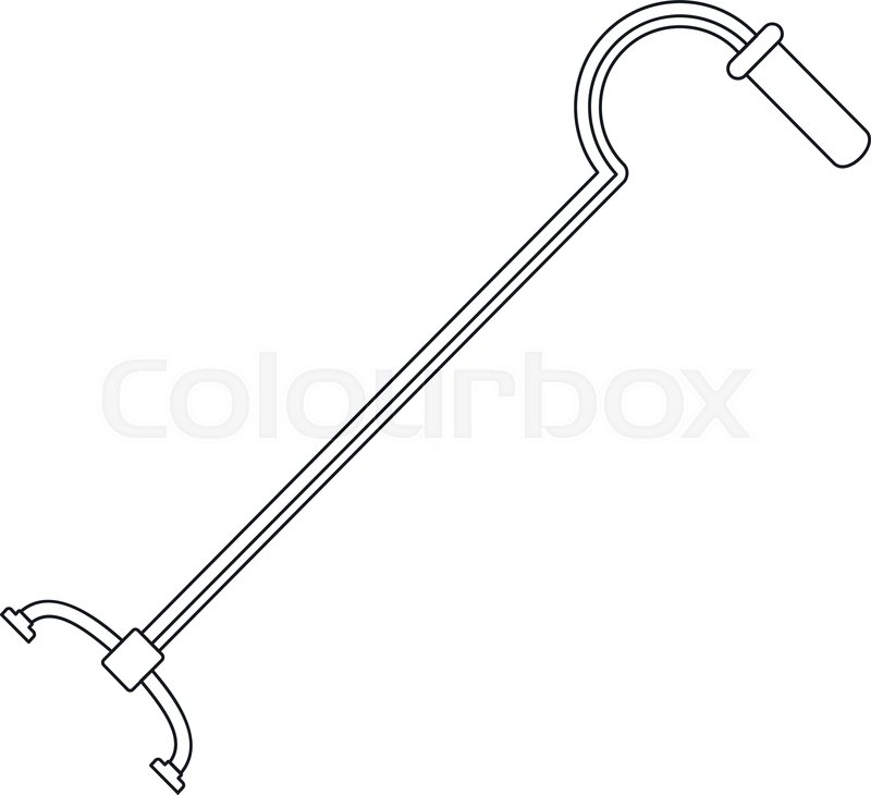 Walking cane icon. Outline ... | Stock vector | Colourbox