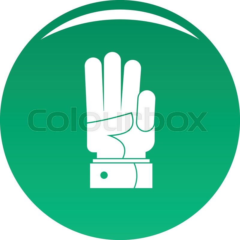 Hand three icon. Simple illustration ... | Stock vector | Colourbox