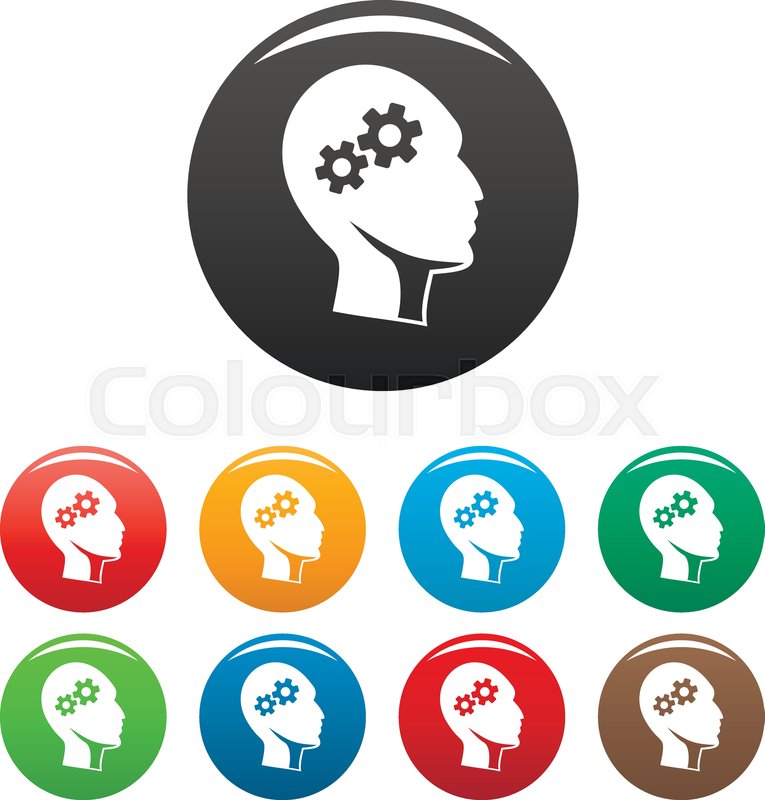 Solving problem icons set 9 color ... | Stock vector | Colourbox