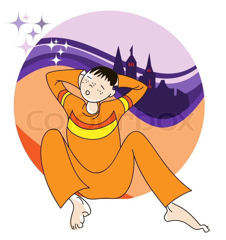 Drawing of a sleeping child | Stock vector | Colourbox