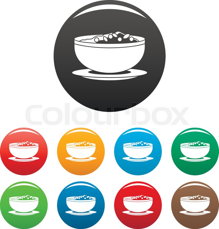 Vietnam food icons set 9 color vector ... | Stock vector | Colourbox