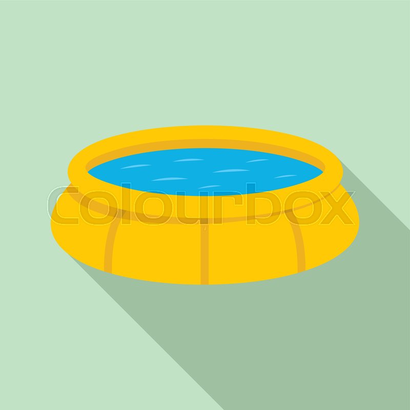 Round inflatable pool icon. Flat ... | Stock vector | Colourbox