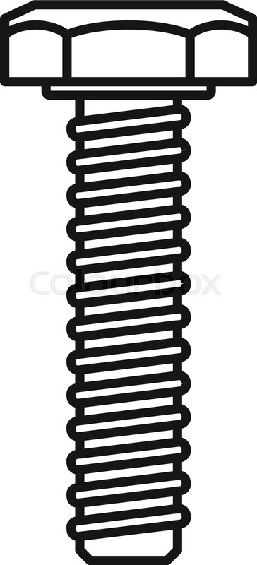Metal bolt icon. Outline metal bolt ... | Stock vector | Colourbox