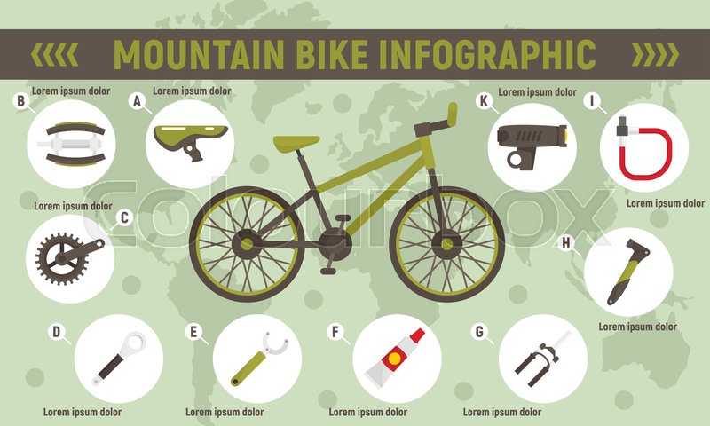 Mountain bike infographic. Flat ... | Stock vector | Colourbox