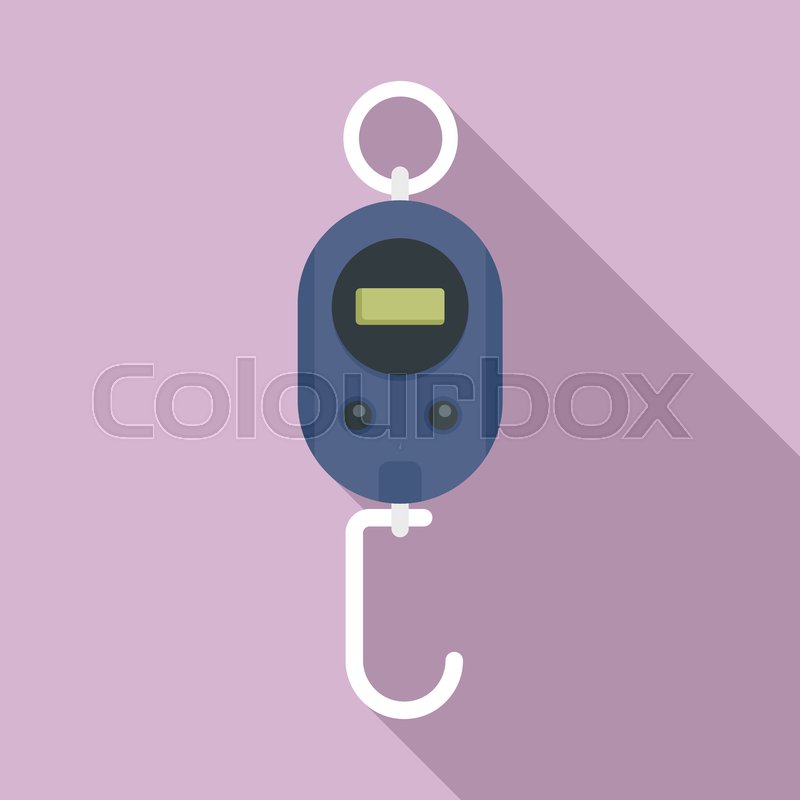 Digital hand scales icon. Flat ... | Stock vector | Colourbox