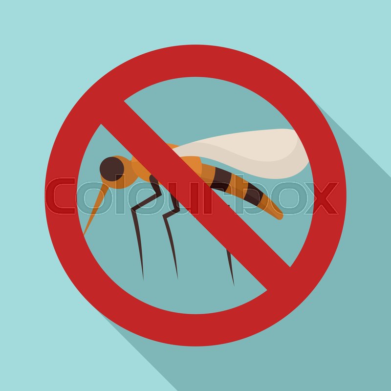 No mosquito sign icon. Flat ... | Stock vector | Colourbox