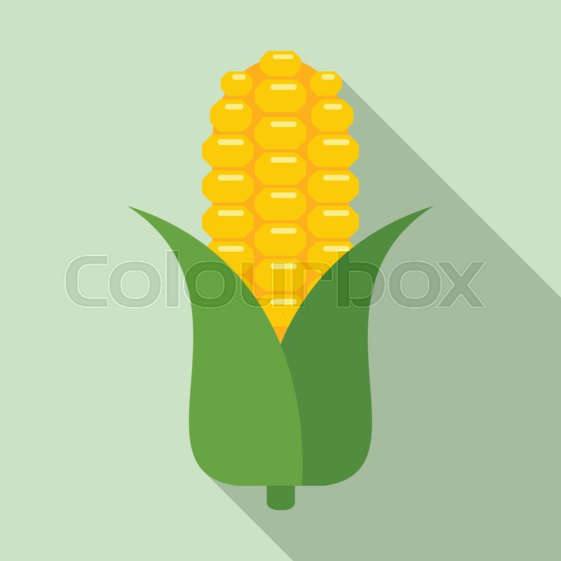 Corn plant icon. Flat illustration of ... | Stock vector | Colourbox