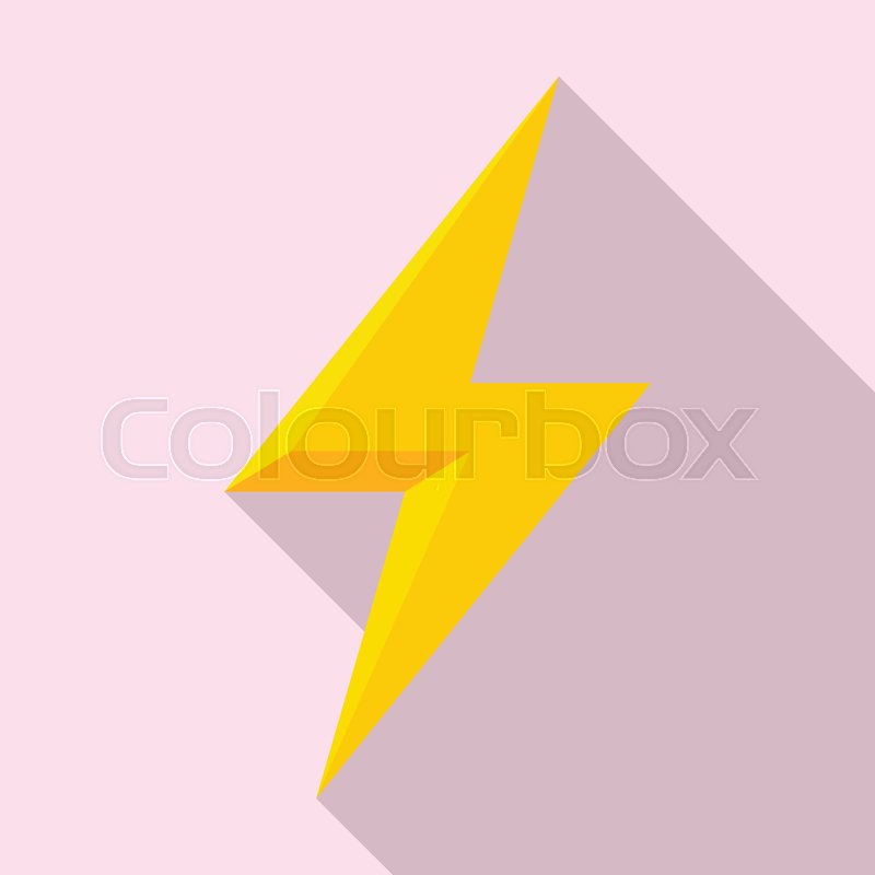 Charge lightning bolt icon. Flat ... | Stock vector | Colourbox