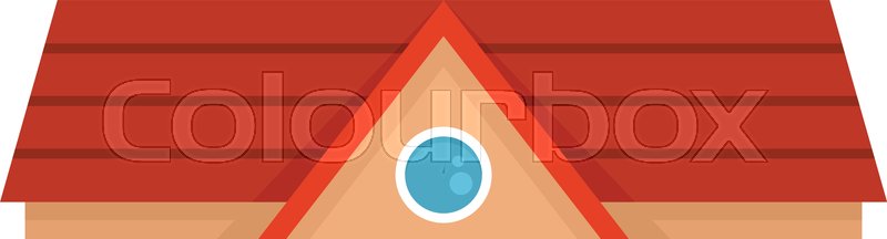 Red house roof icon. Flat illustration ... | Stock vector | Colourbox
