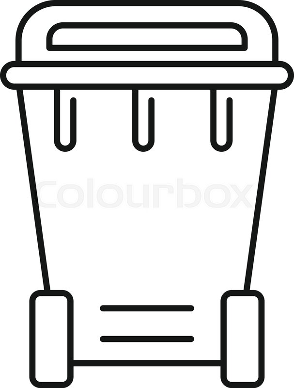 Plastic garbage bin icon. Outline ... | Stock vector | Colourbox