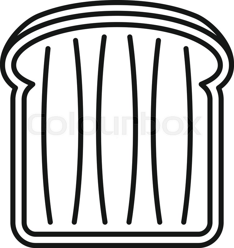 Bread toast icon. Outline bread toast ... | Stock vector | Colourbox