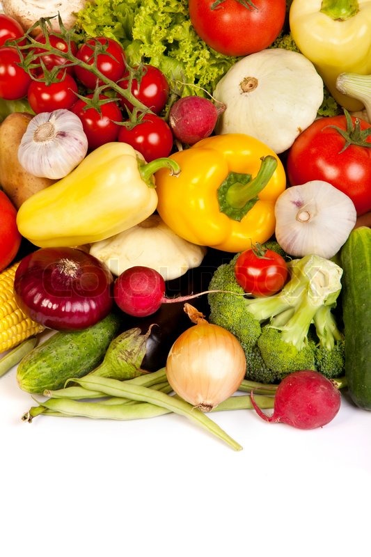Group of fresh vegetables isolated on ... | Stock image | Colourbox