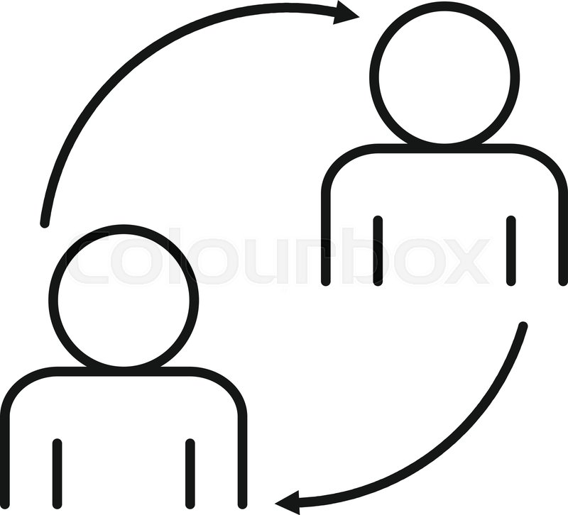 Team cooperation icon. Outline team ... | Stock vector | Colourbox