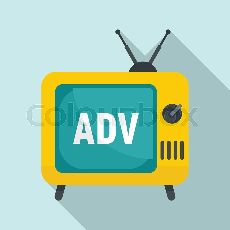 Tv advertising icon. Flat illustration ... | Stock vector | Colourbox