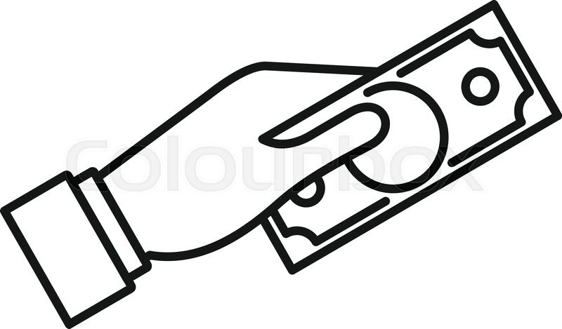 Cash money icon. Outline cash money ... | Stock vector | Colourbox