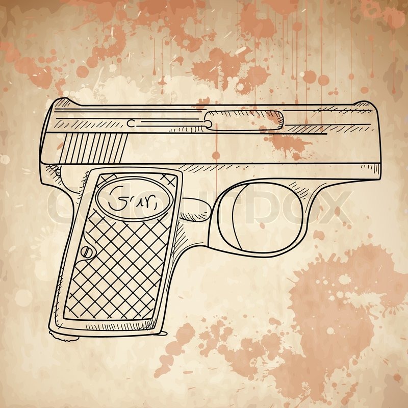 Vector illustration of a gun on the ... | Stock vector | Colourbox
