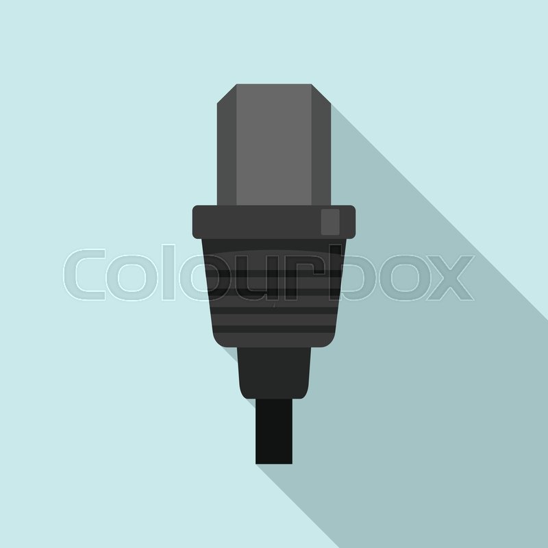 Electric power cable icon. Flat ... | Stock vector | Colourbox