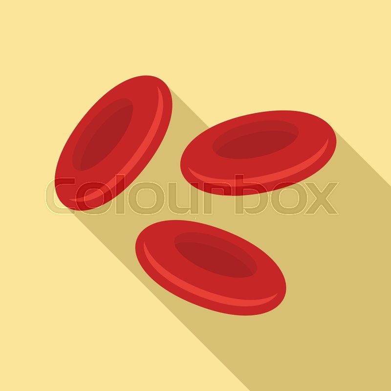 Red blood cells icon. Flat ... | Stock vector | Colourbox