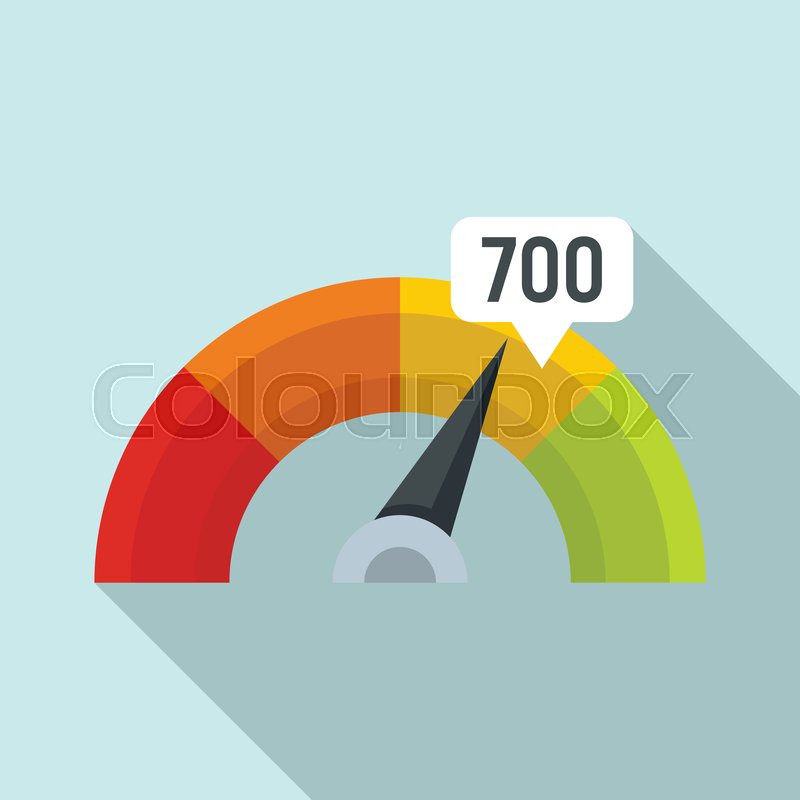 Credit score indicator icon. Flat ... | Stock vector | Colourbox