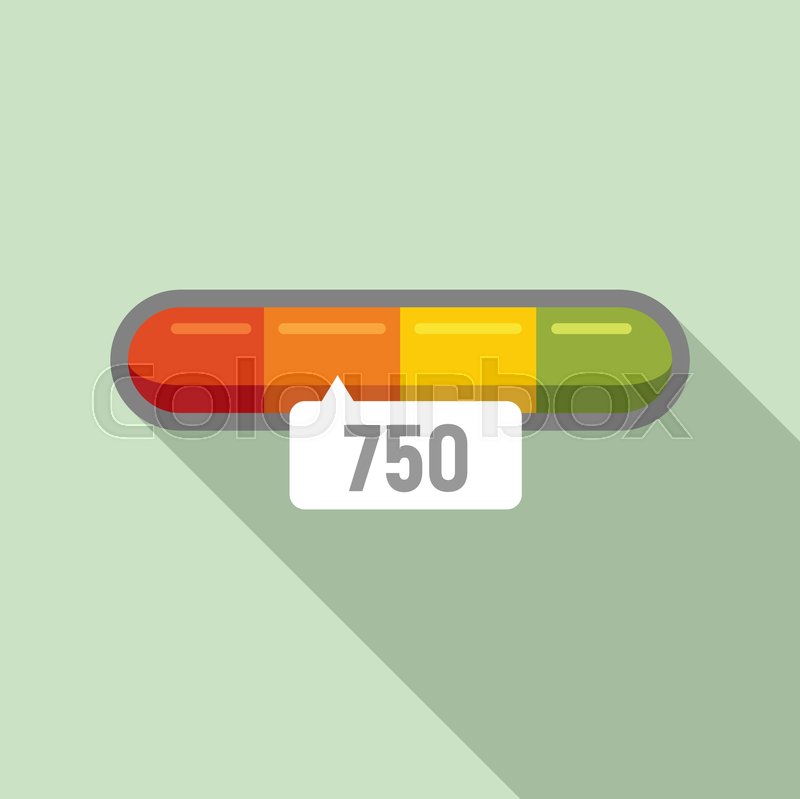 Low rate credit score icon. Flat ... | Stock vector | Colourbox