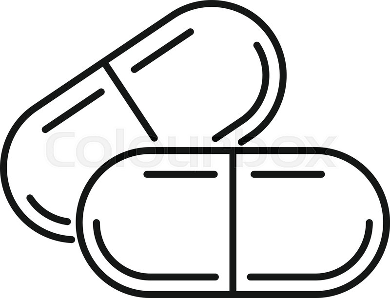 Medical capsule icon. Outline medical ... | Stock vector | Colourbox