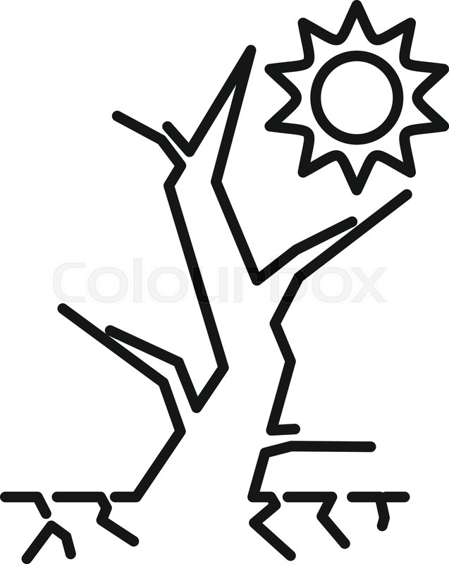 Disaster drought tree icon. Outline ... | Stock vector | Colourbox