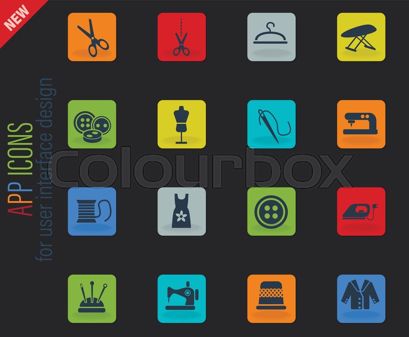 Tailoring web icons for user interface ... | Stock vector | Colourbox
