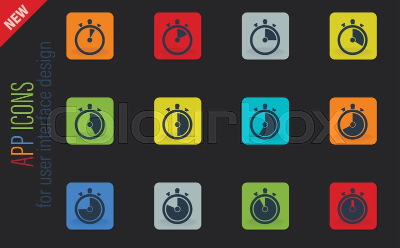 Timer simply symbols for web and user ... | Stock vector | Colourbox