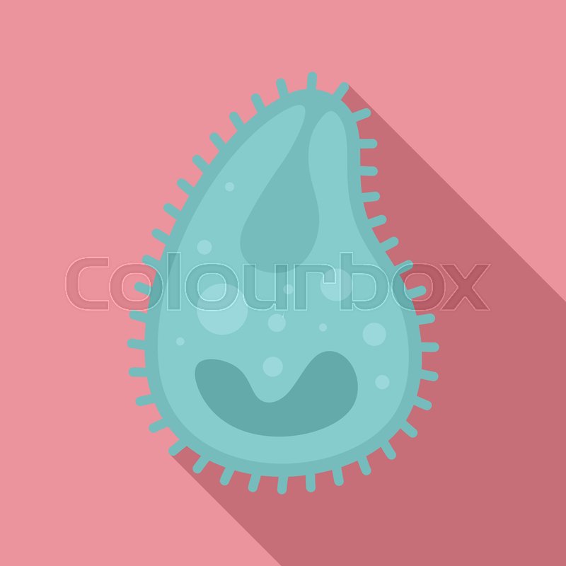 Infection cell parasite icon. Flat ... | Stock vector | Colourbox