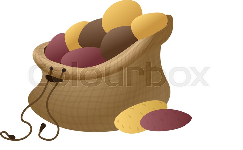 Open potato sack icon. Cartoon of open ... | Stock vector | Colourbox