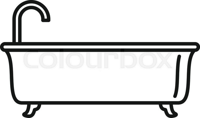Bathtub icon. Outline bathtub vector ... | Stock vector | Colourbox