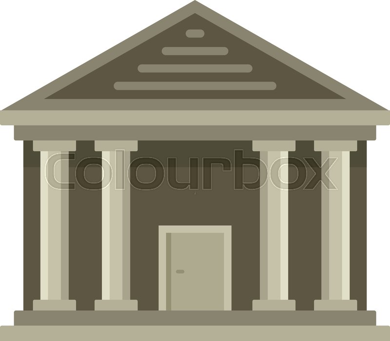 Stone courthouse icon. Flat ... | Stock vector | Colourbox