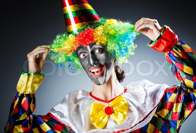 Funny clown in studio shooting | Stock image | Colourbox