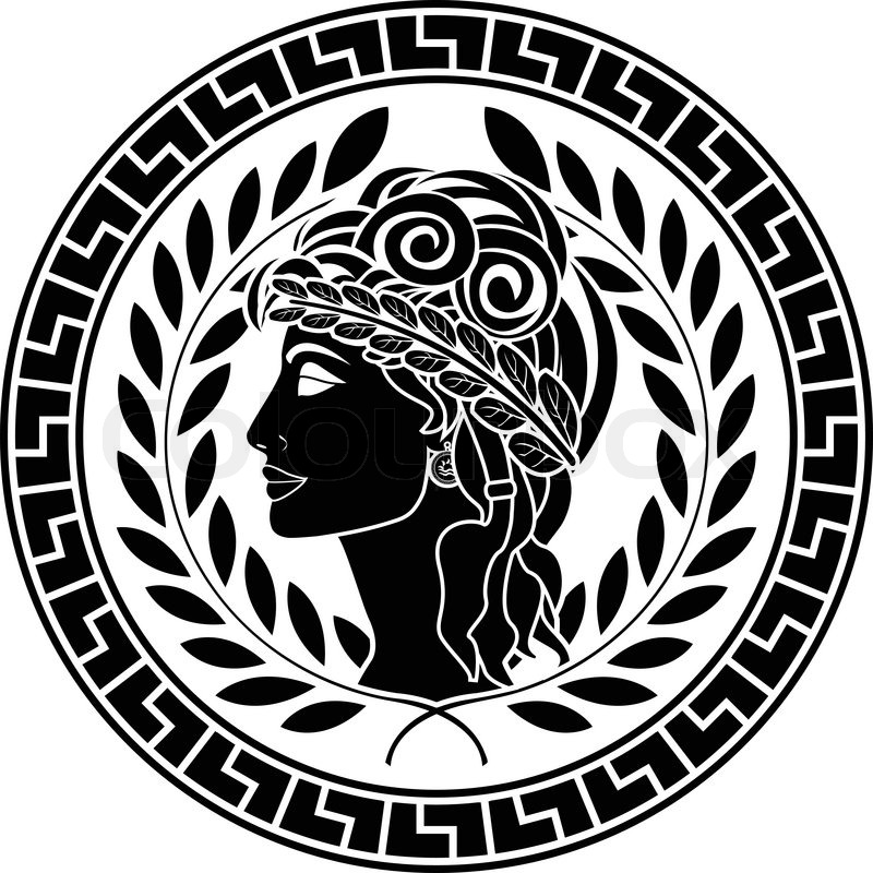 Black stencil of patrician women. ... | Stock vector | Colourbox