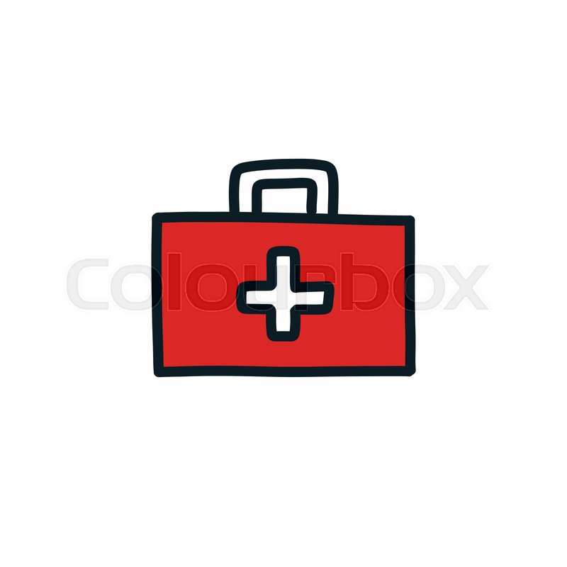 First aid kit doodle icon, vector ... | Stock vector | Colourbox