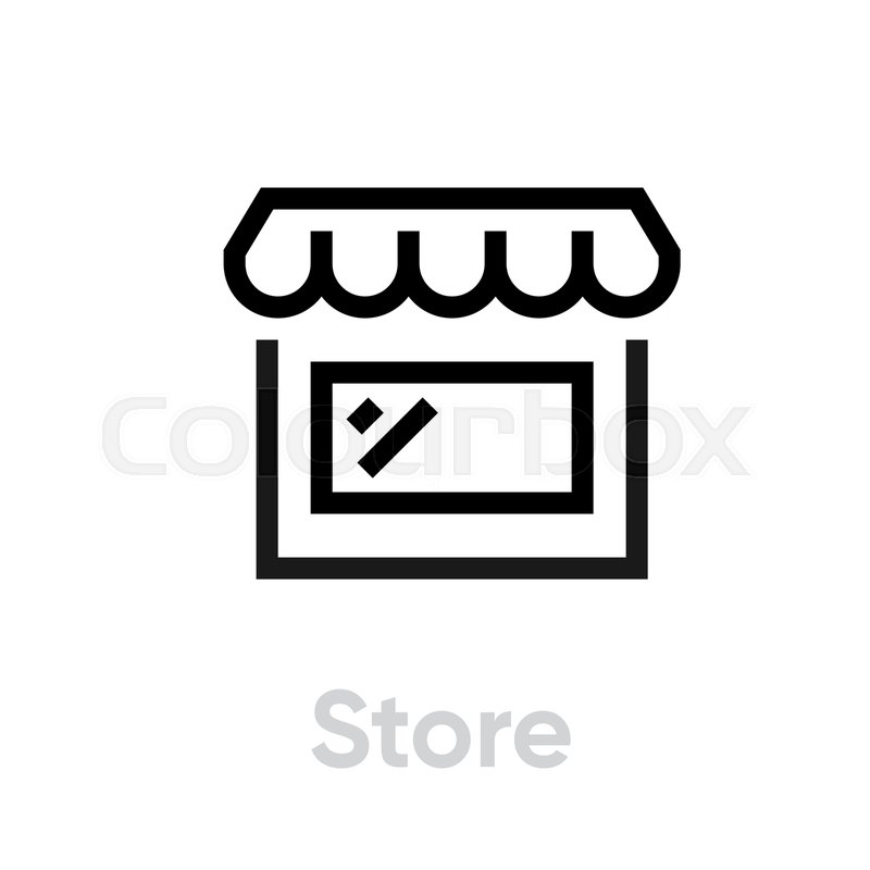 Flat linear icon store isolated on ... | Stock vector | Colourbox