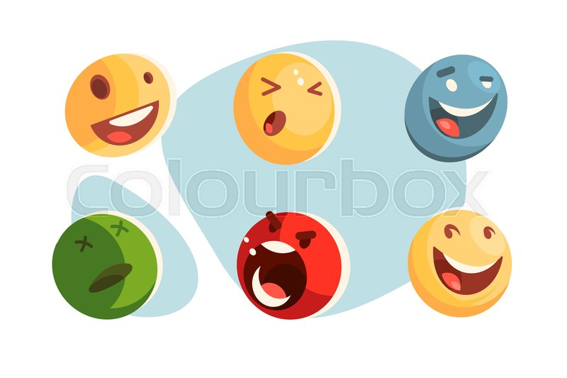 Set of smiles vector illustration. ... | Stock vector | Colourbox