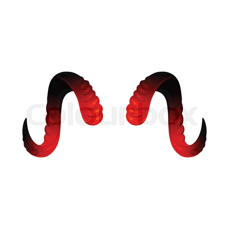 Twisted devils or satans horns in red ... | Stock vector | Colourbox